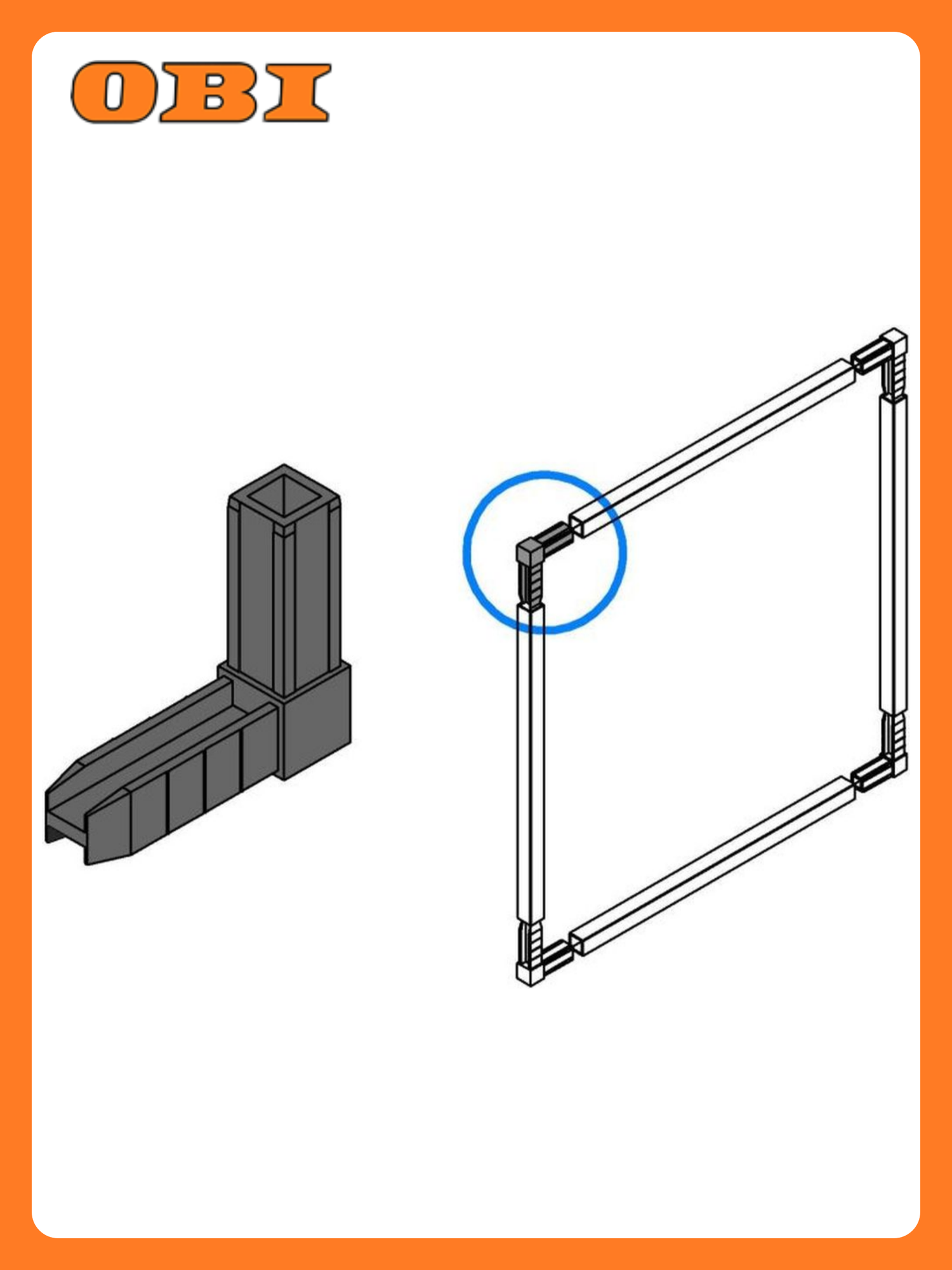Коннектор найди, для каркасной системы, пластик, черный, 100кг/м