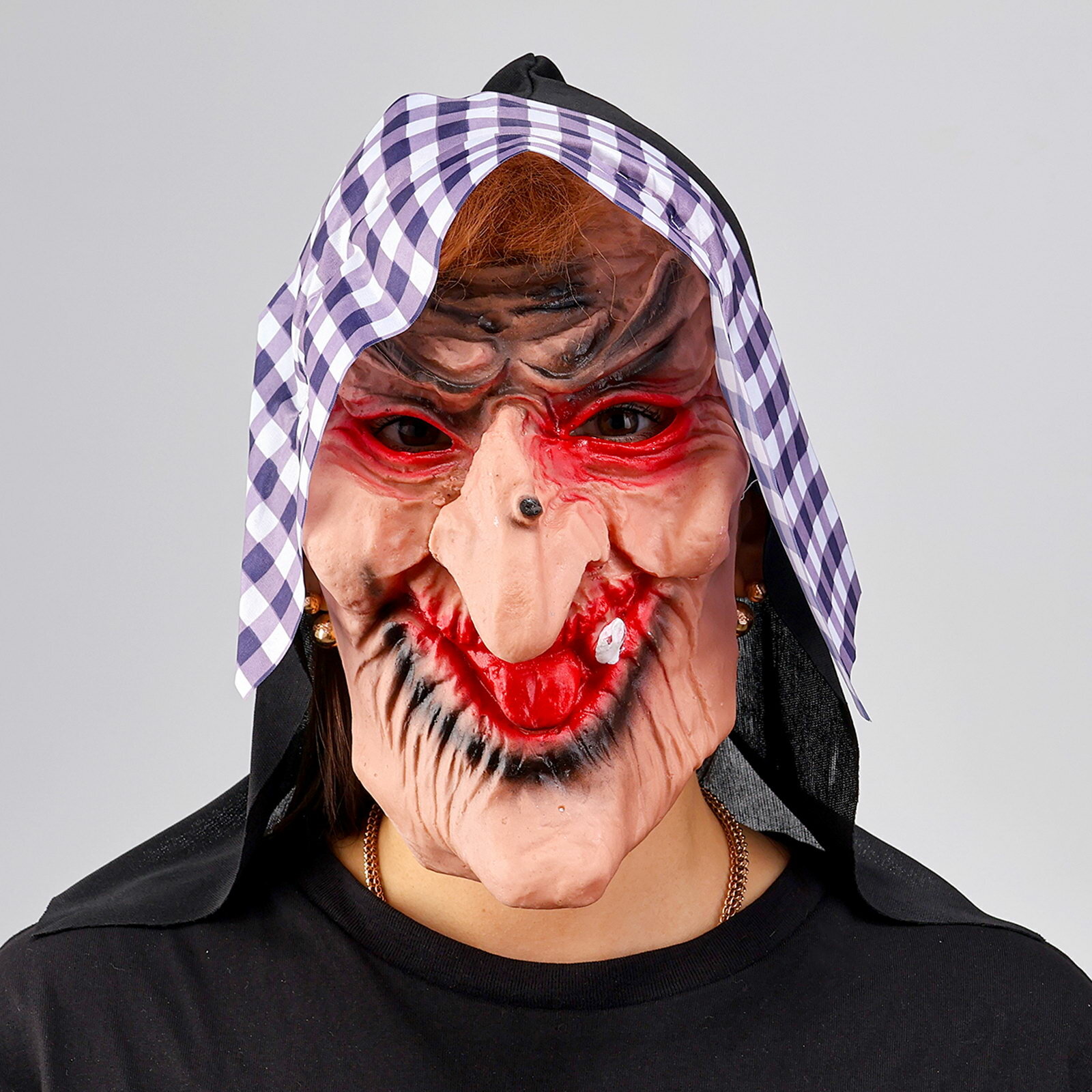 Карнавальная маска "Баба-яга", тематика: хэллоуин, цвет: бежевый