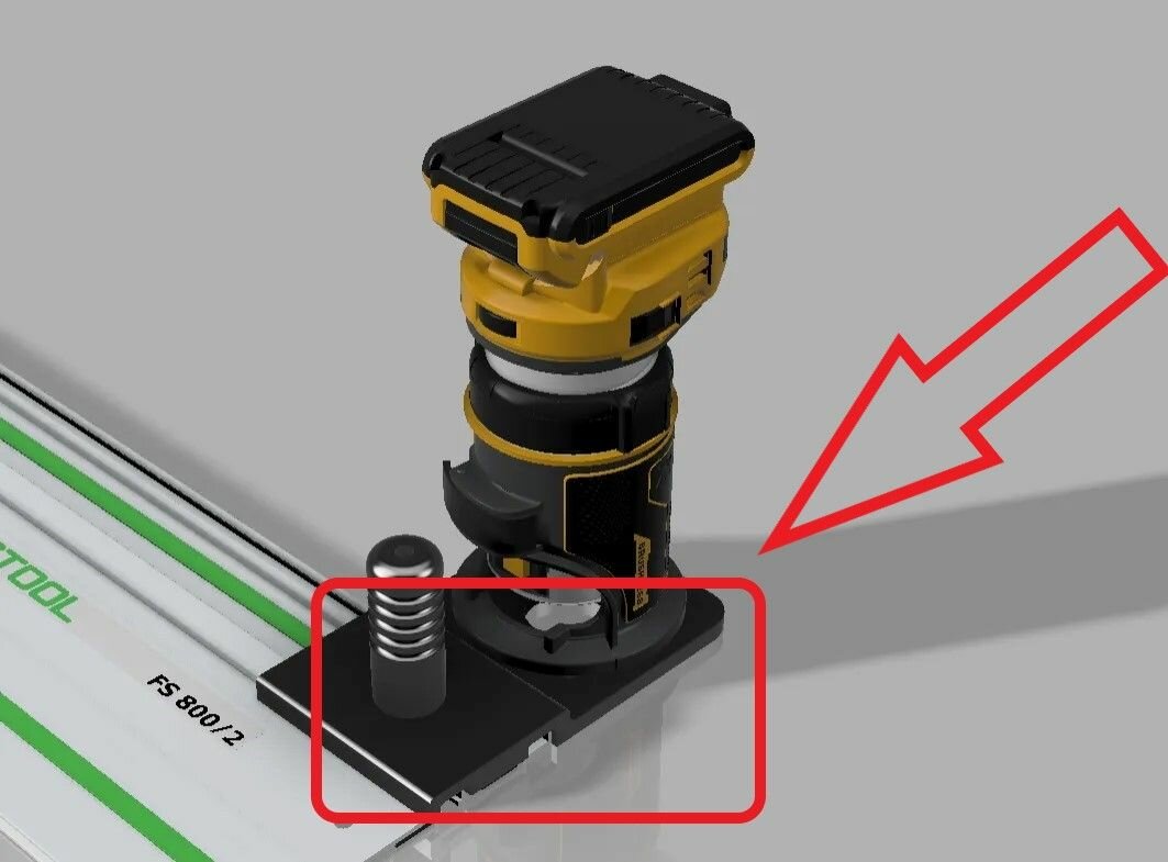 Адаптер кромочника Dewalt к шине Festool