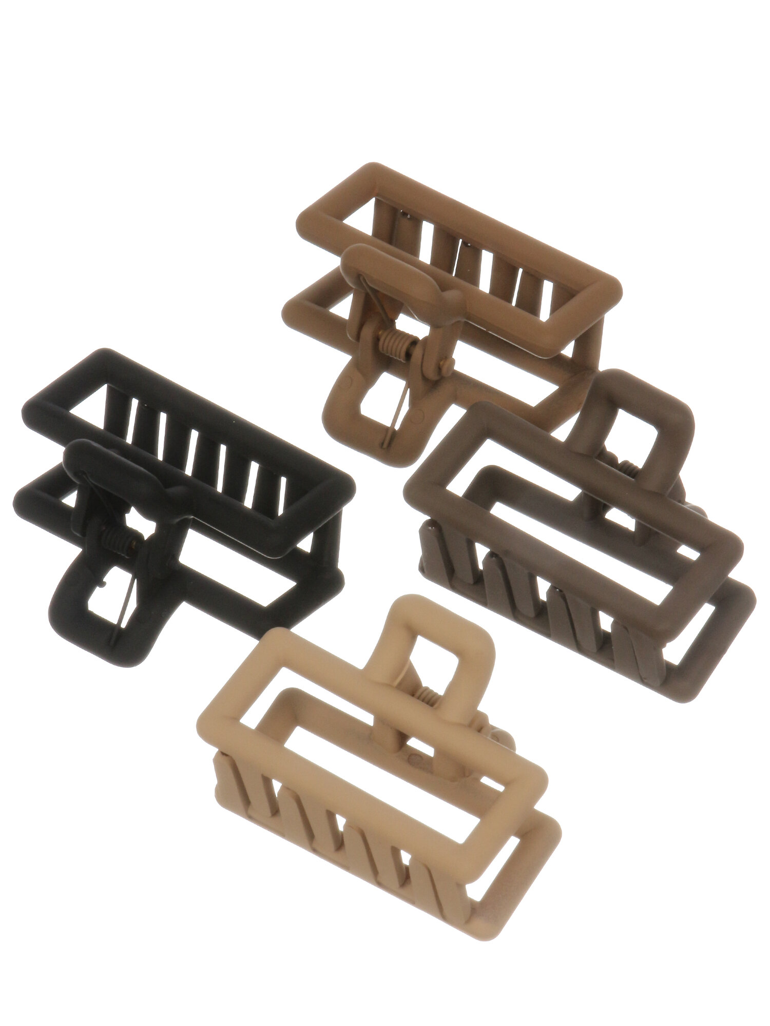 Набор заколок-крабиков для волос 4 см, 4 шт, квадратные матовые зажимы, прочный металлический механизм, модель A110103