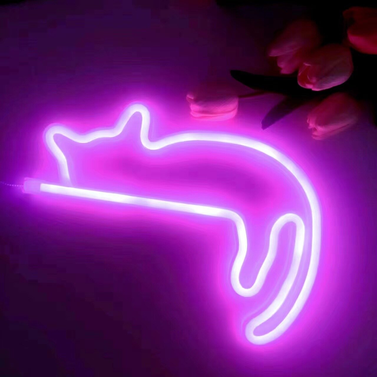Новая светодиодная неоновая лампа в форме котенка, креативная форма, ночник для животных, настенное украшение, подвесной атмосферный свет