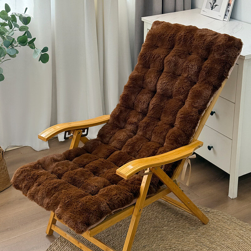 Зимняя подушка из кроличьего меха, универсальное кресло-качалка, ленивое кресло, длинное кресло с интегрированной спинкой, фиксированное, плотное, пушистое, мягкое, комфортное
