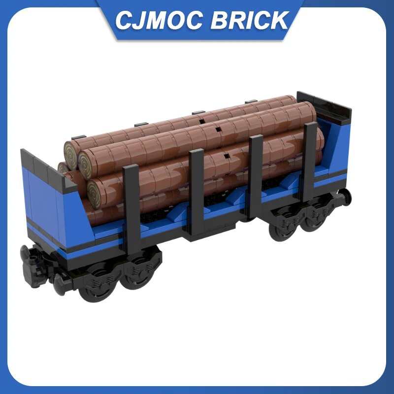 Деревянный конструктор поезда MOC-197469 14+ blue CJ1282-238pcs