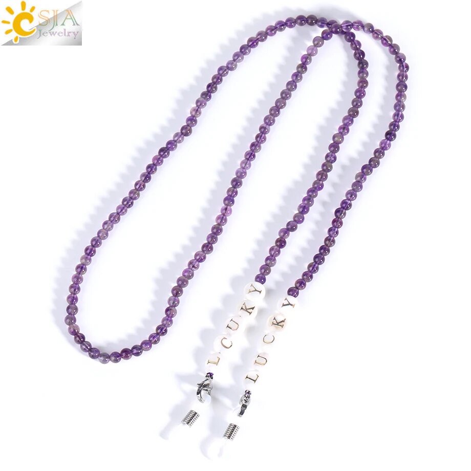 Цепочка для очков из камня CSJA Jewelry Amethyst