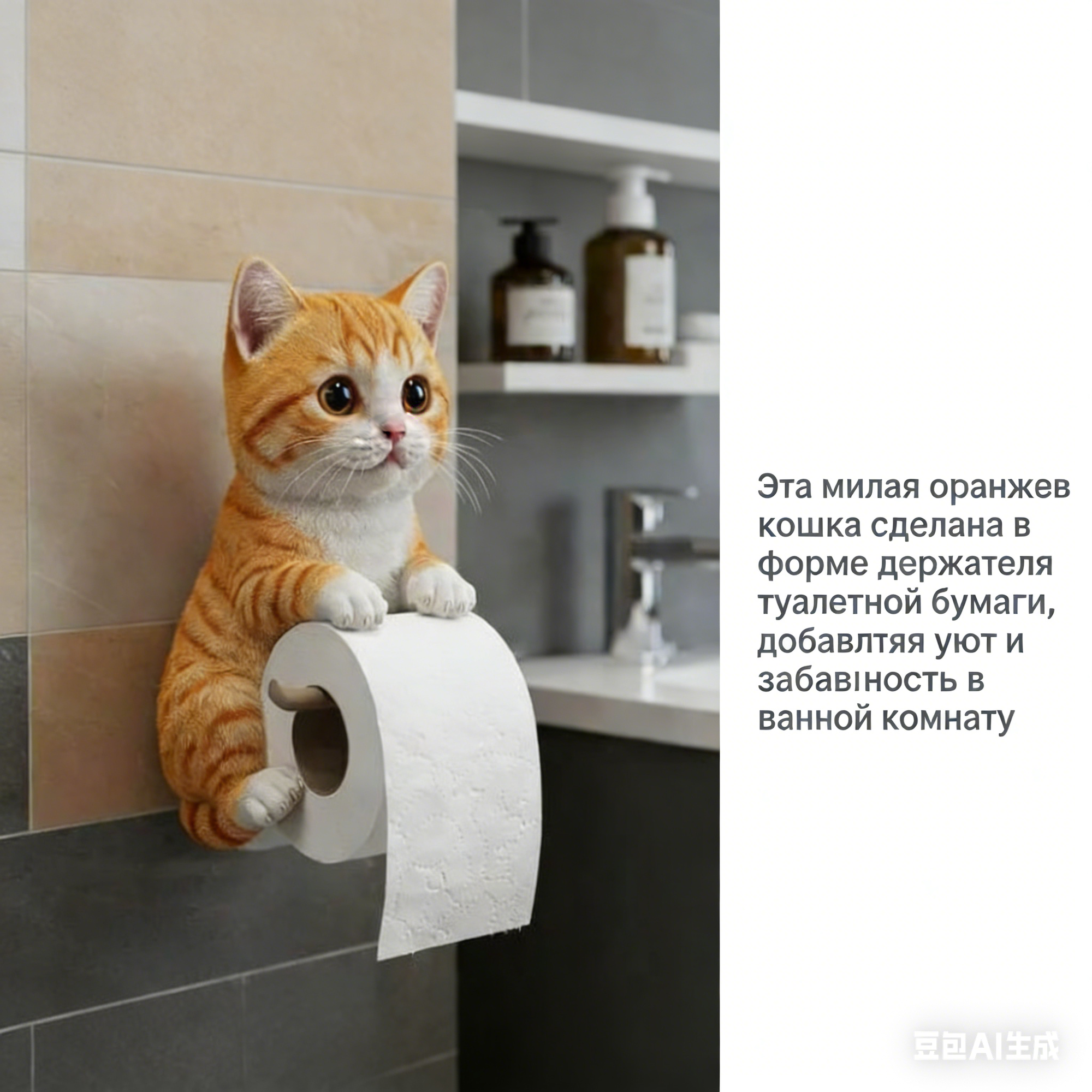 Держатель для салфеток в форме милого кота, материал - смола, 22*16 *12 см