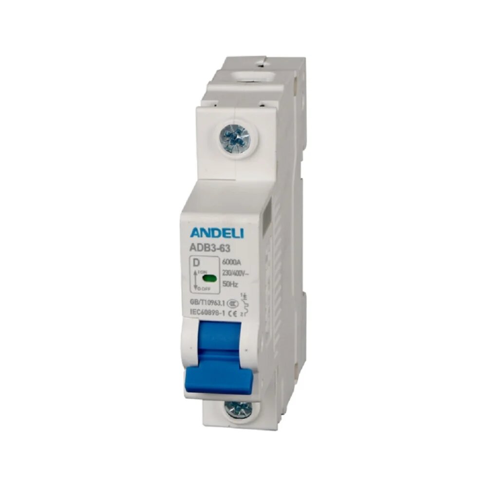 Автоматический выключатель ANDELI ADB3-63/1P, 40A, 6KA, тип D ADL01-876