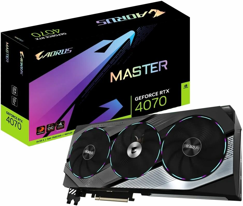Видеокарта для ПК GIGABYTE GeForce RTX 4070 AORUS MASTER 12G