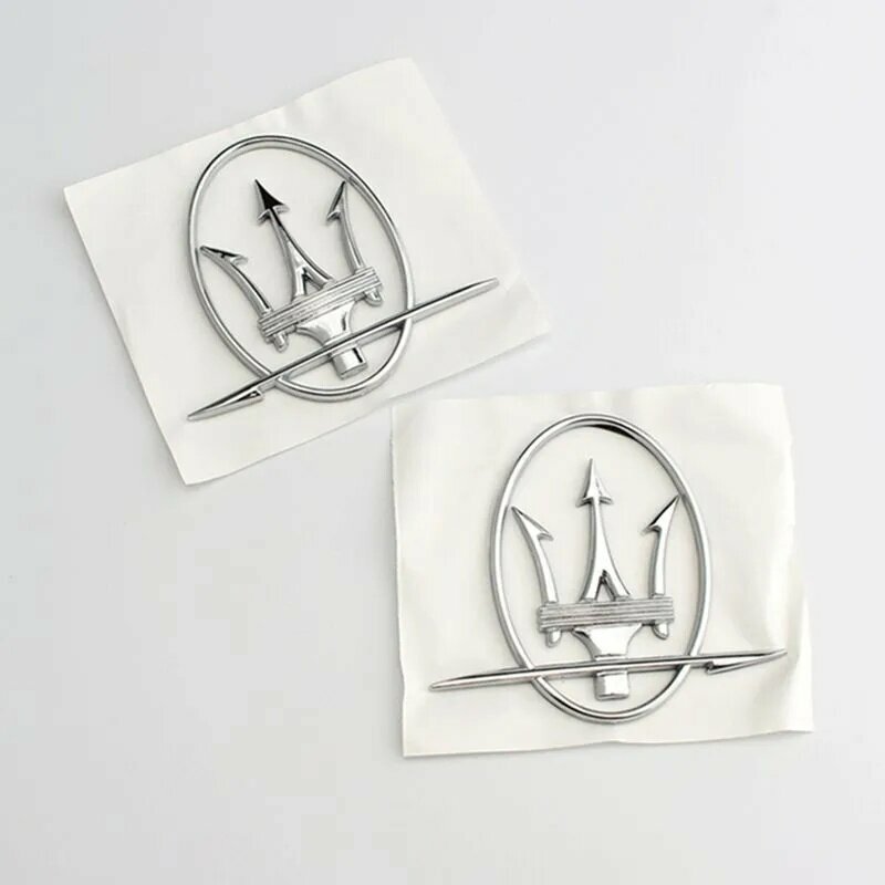 Боковые знаки Maserati 1 пара, наклейки на окна, Значок столба C , Levante Quattroporte Grecale GranTurismo-хром