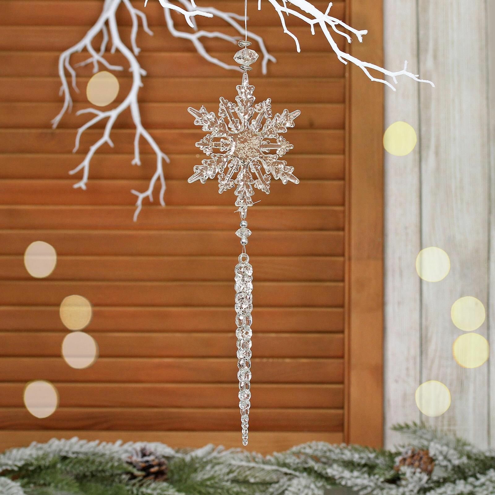 Подвеска на елку Серпантин Снежная принцесса, 30 см, золото