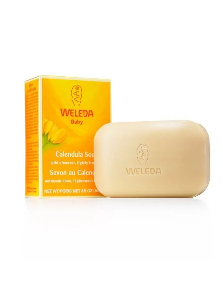 Weleda Мыло растительное с календулой детское, мыло детское,