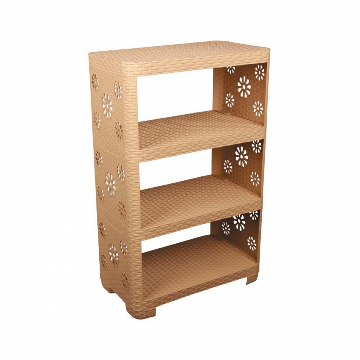 Этажерка напольная Альтернатива пластиковый "Плетенка" №2, 4 секции, бежевый