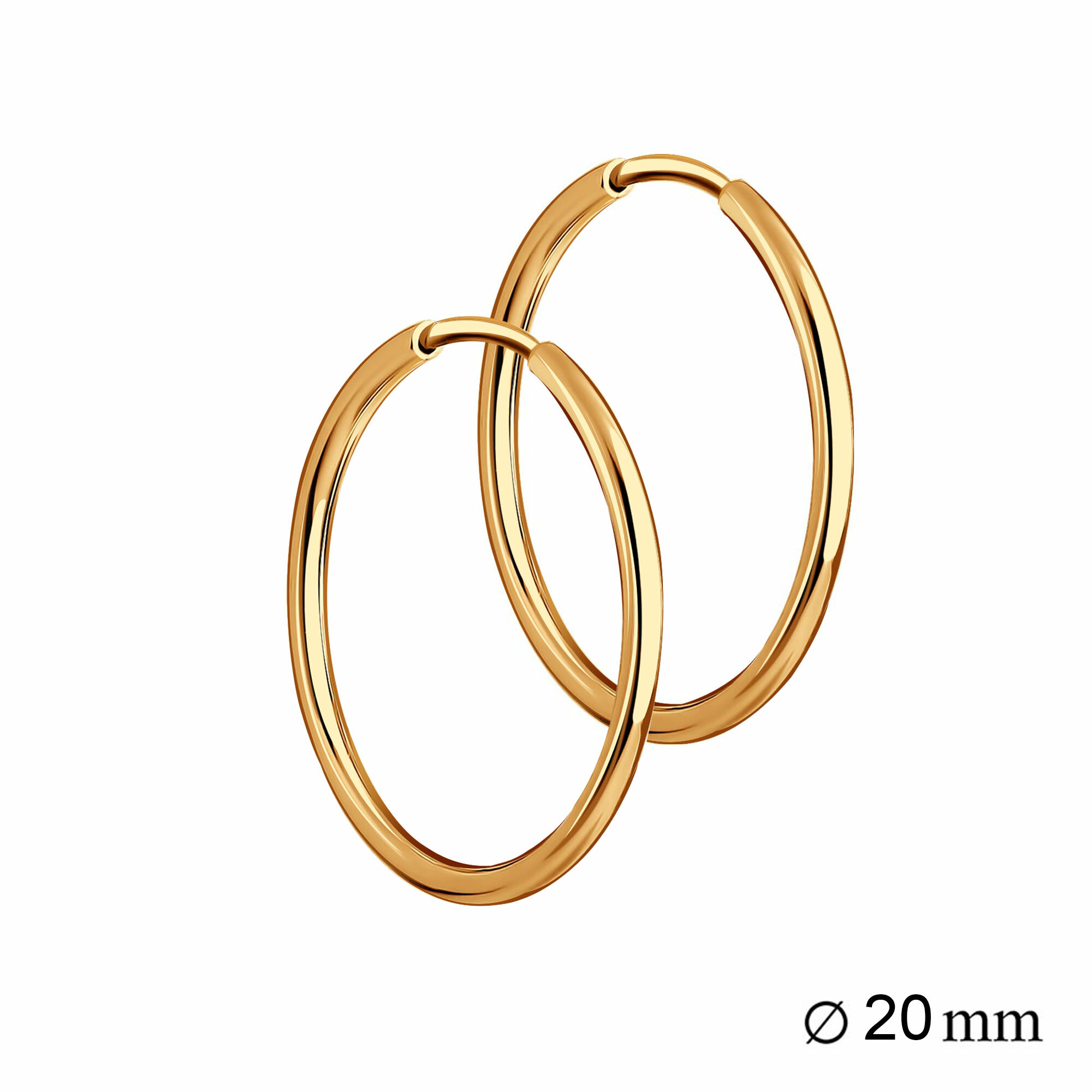 Серьги конго, красное золото, 375 проба