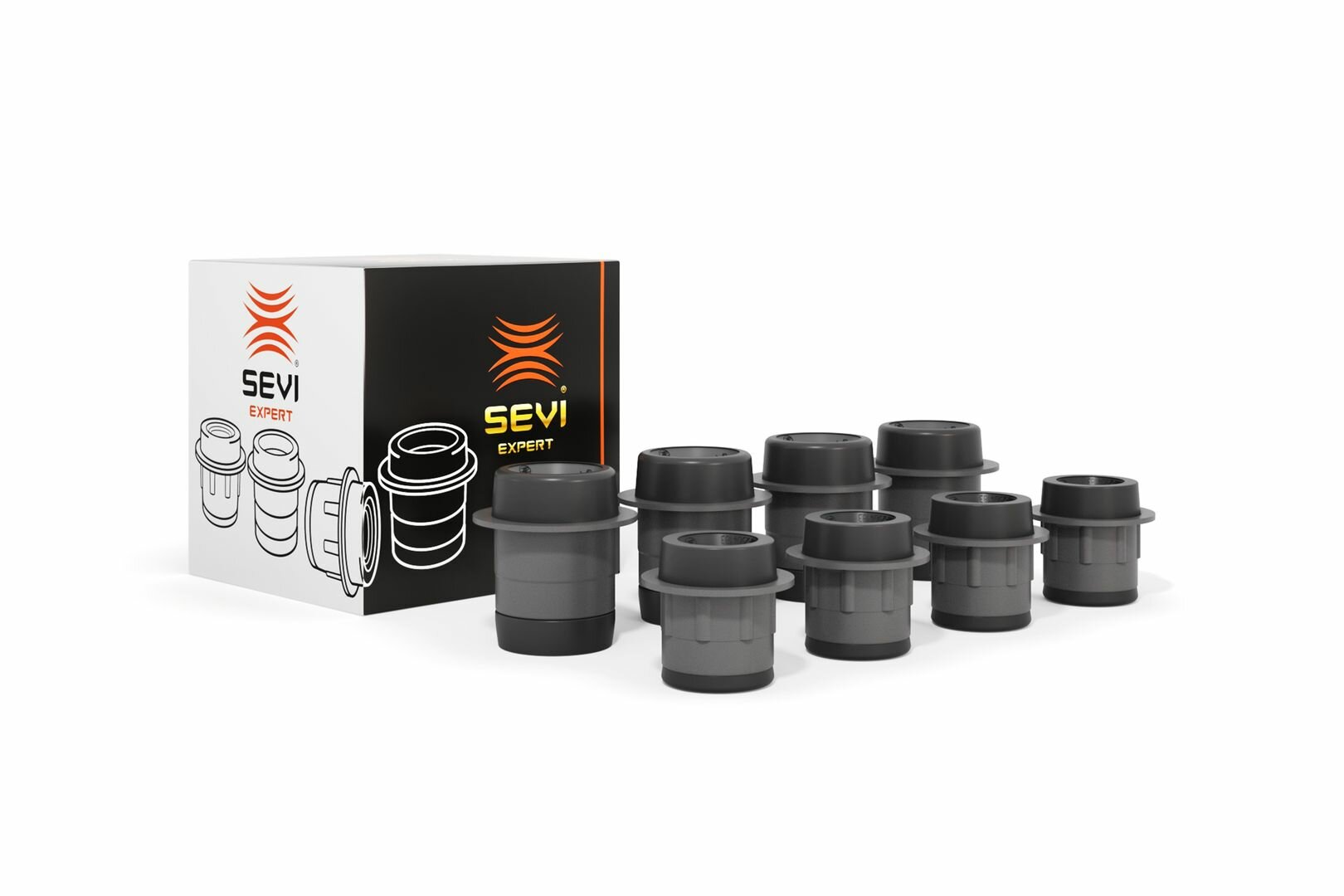 Комплект шарниров рычагов передней подвески (8 шт.) SEVI EXPERT, арт. 1203 для ВАЗ 2101-2107 (классика)