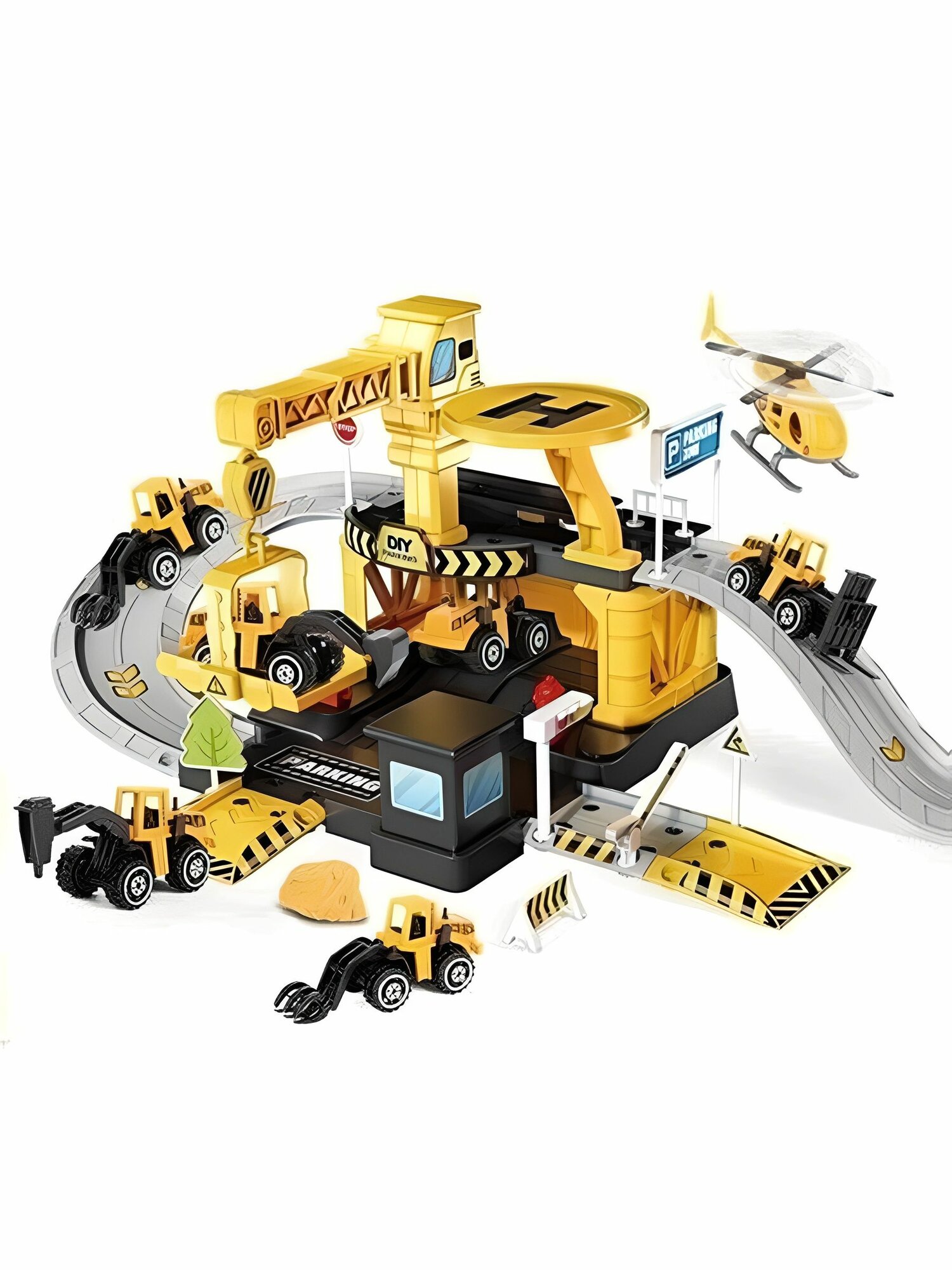 Игровой набор Парковка "Спецтехника" 4 машинки, 52 х 30 х 18 см