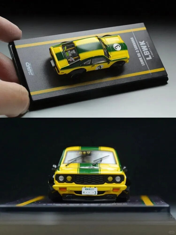 Коллекционная модель Mazda RX-3 Savanna LBWK Liberty Walk, масштаб 1:64, металл/пластик, гоночная машина
