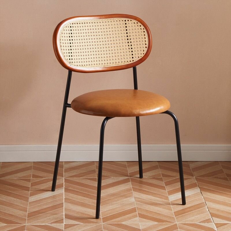 Стул Nordic Cream, с имитацией ротанга, с высокой спинкой, желтый