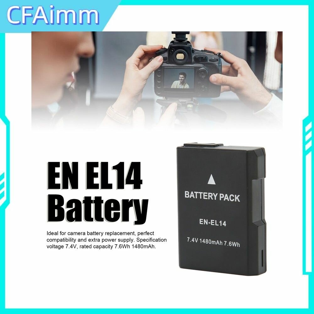 EN EL14, литий-ионный аккумулятор 1480 мАч, для Nikon D5300, D3200, D5200, D3400, D5600, D3500, D3300, D3100