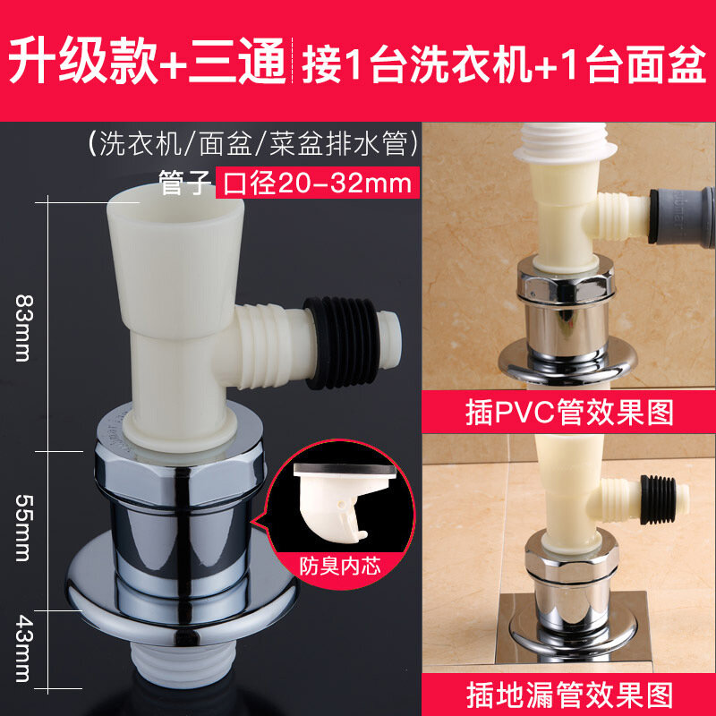 Соединитель для сливной трубы стиральной машины, напольный слив, сливная труба с защитой от перелива, крышка канализационного стока с защитой от запаха, универсальная пластина, тройник.