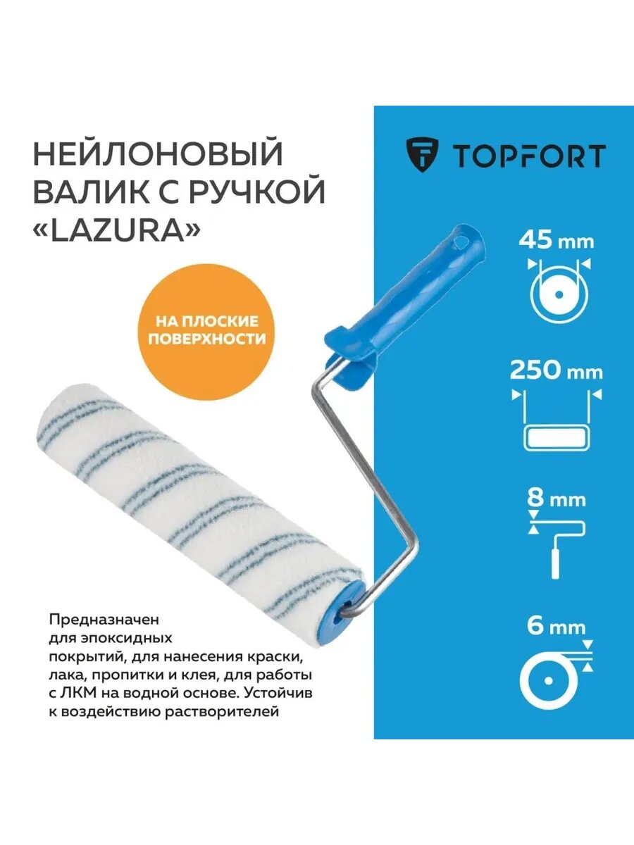 Удобный строительный валик с ручкой 250 мм