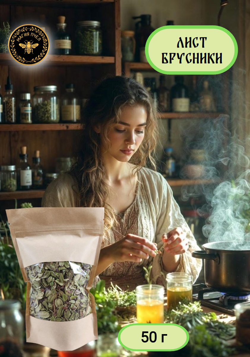 Листья брусники сушеные высококачественный природный продукт, 50 гр Россия