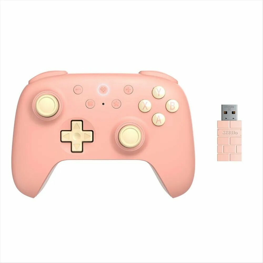 Игровой контроллер 8BitDo для ПК Steam Deck Raspberry Pi персиковорозовый