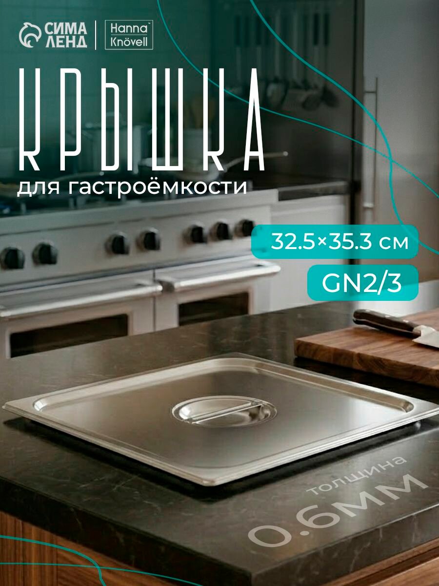 Крышка для гастроемкости 2/3, размер 32,5х35,5 см, толщина 0,6 см, Hanna Knovell