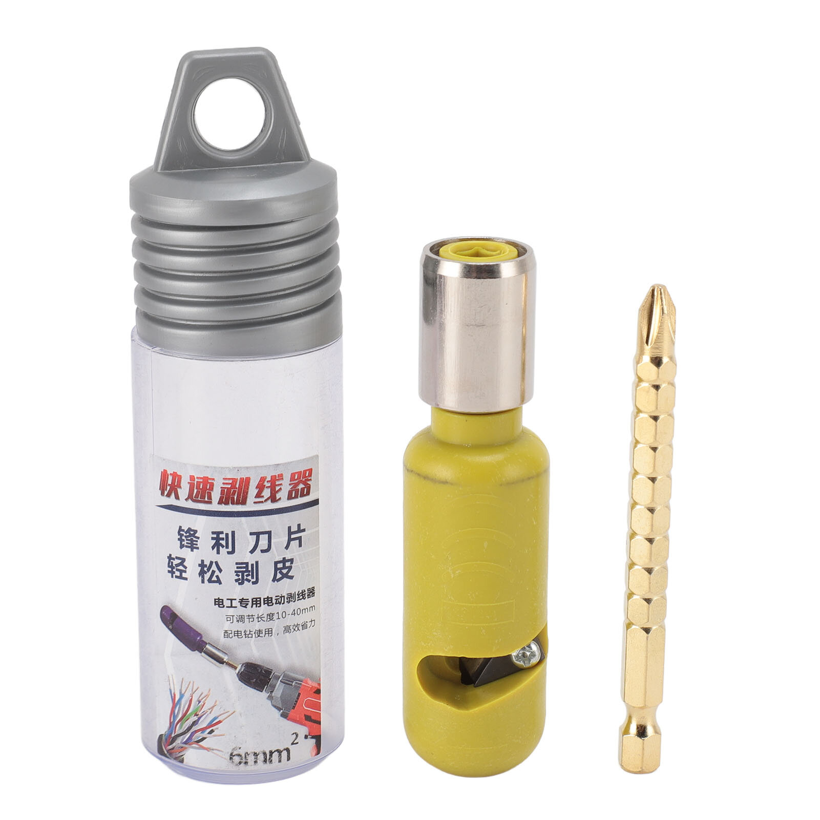 Инструмент для зачистки кабеля 6 мм² из высокоуглеродистой стали, электрический инструмент для снятия изоляции с проводов аккумуляторной дрели.