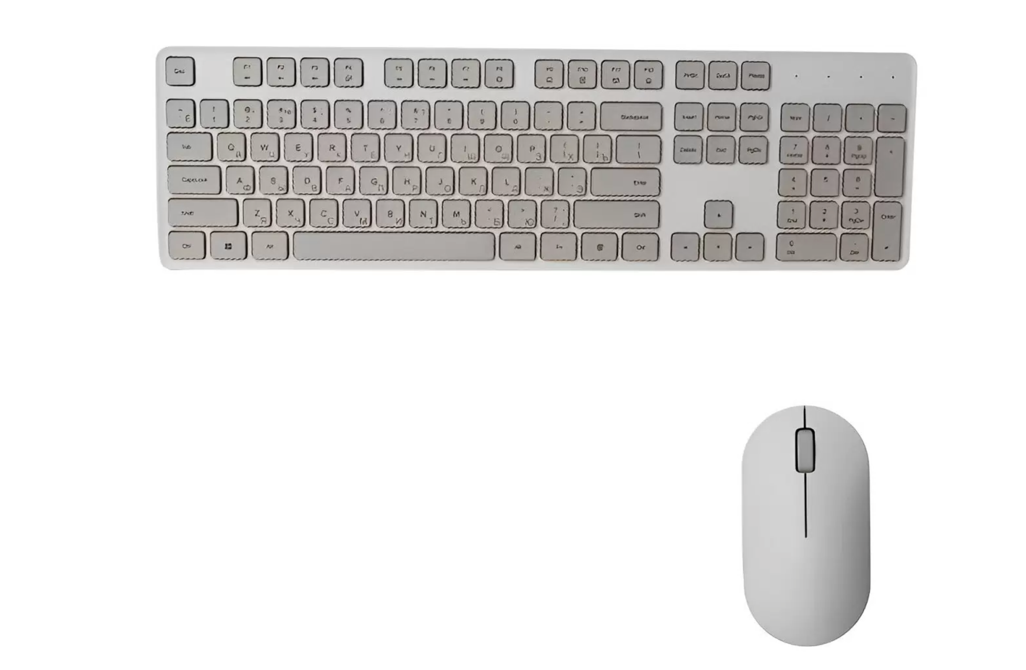 Комплект беспроводной клавиатуры и мыши Xiaomi Wireless Keyboard and Mouse Set 3, 2.4 ГГц, 104 клавиши, русская раскладка, белый