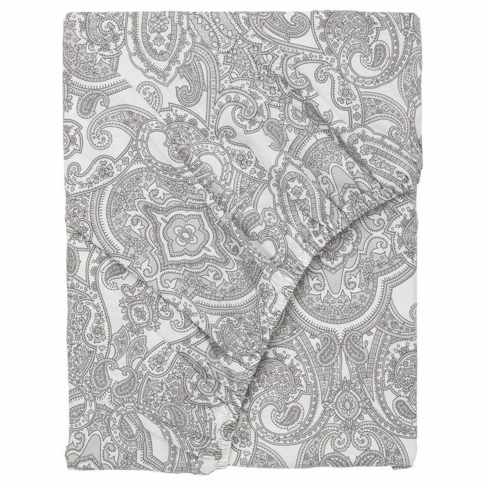 JATTEVALLMO Простынь на резинке 140x200 см икеа, белый/серый (40436590)