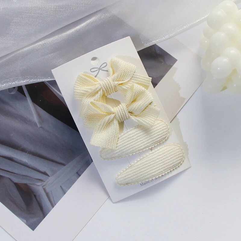 Белые банты для волос на заколках CUTE BOWS FJ163-5