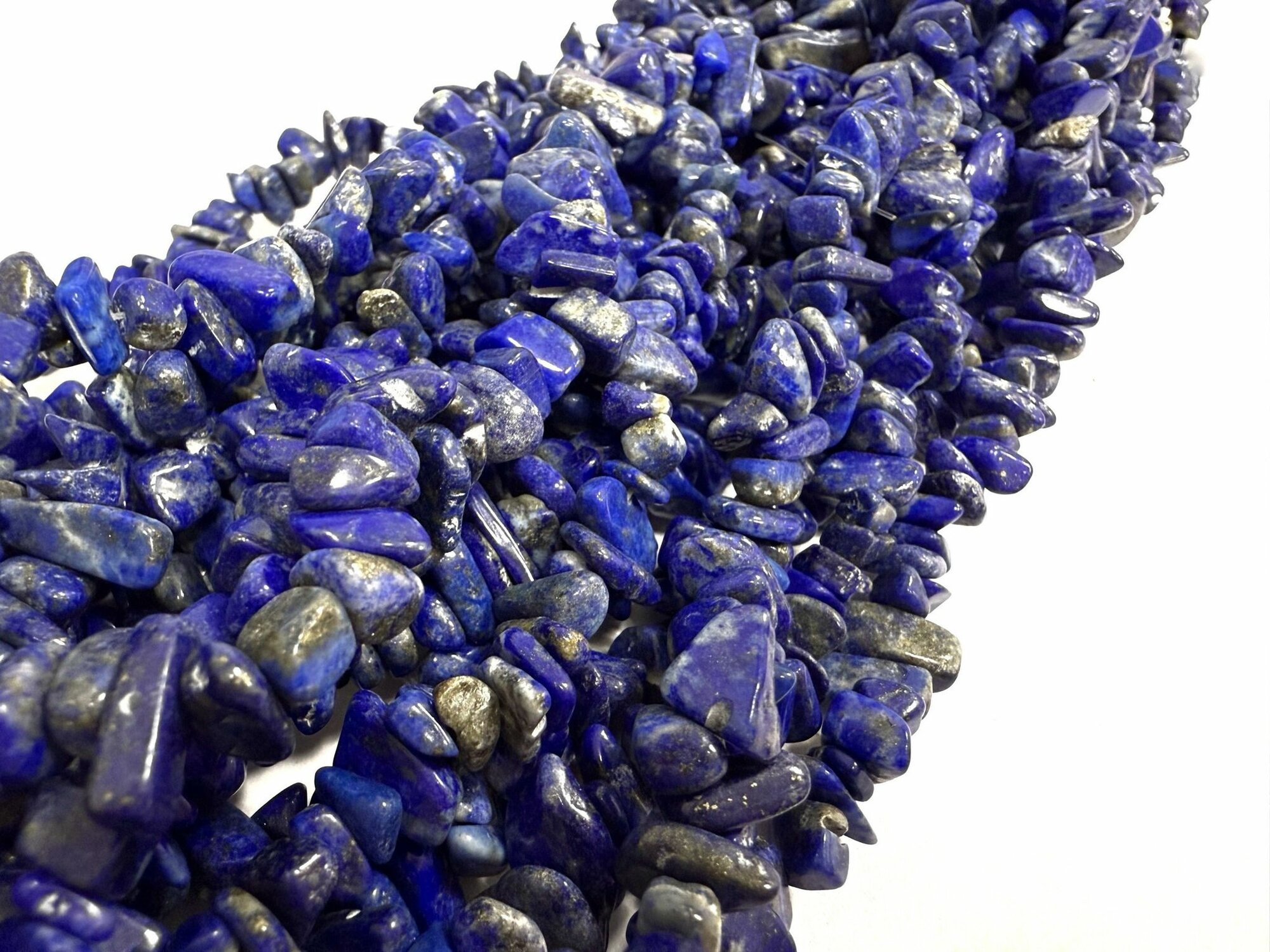 Бусина лазурит афганский крошка 4 - 13 мм (нить 75 см), Suntrim