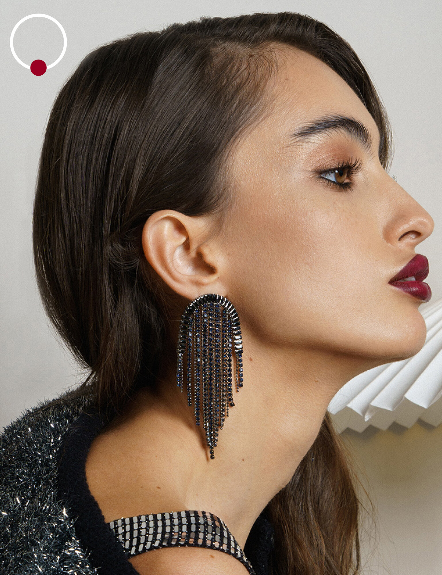 Серьги цепочки, с подвесками, кристалл