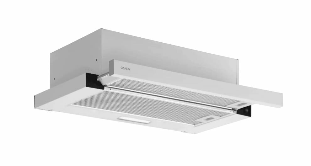 Встраиваемая вытяжка CANDY "CBT60RWG-07", 60 см, белая, с обратным клапаном