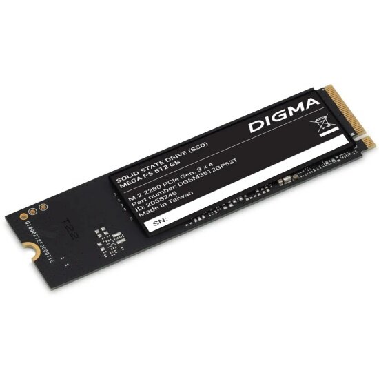 Накопитель SSD Digma Mega P5 PCIe NVMe 3.0 x4 M.2 2280 512GB