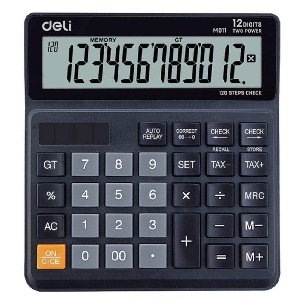Калькулятор настольный Deli EM01120, черный, 12 разрядов (1147248)