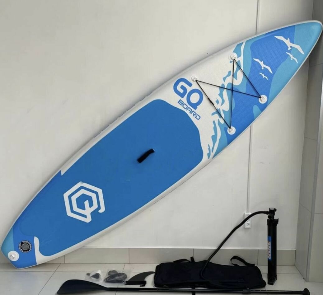 SUP board надувной для серфинга с веслом 320x81х15 см GQ 320 Капля GQ-SW 10.6 / сап доска для новичка и опытного / Надувной SUP борд полный комплект.