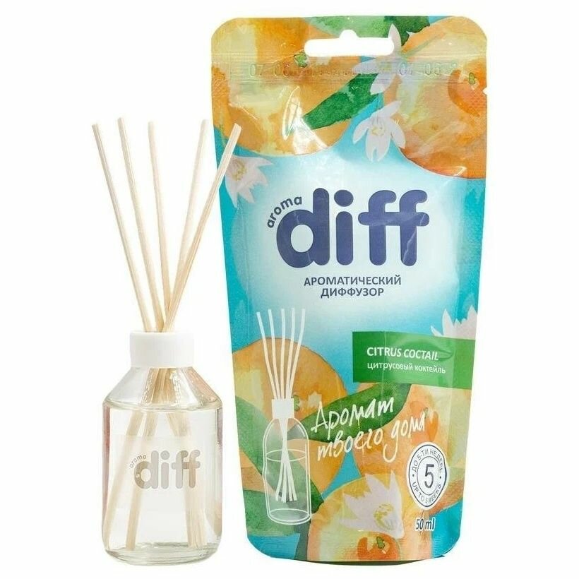 Ароматический диффузор DIFF "Цитрусовый коктейль", до 15 м2, 50 мл