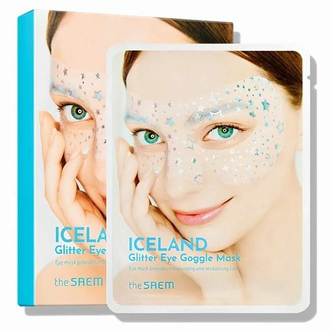 Маски для кожи вокруг глаз The Saem "Iceland" Glitter, Goggle, тканевые, 10 шт