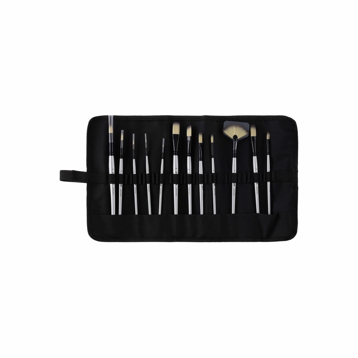 Набор кистей художественных Комус Арт, синтетика, средней жесткости, короткая ручка, пенал 12шт. (1857768), 10 уп.