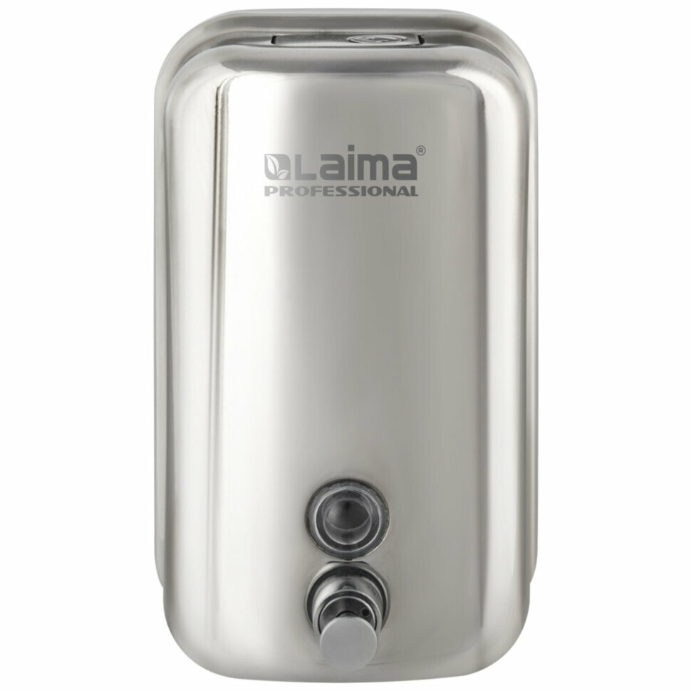 Дозатор для жидкого мыла LAIMA PROFESSIONAL INOX (гарантия 3 года), 1 л, нержавеющая сталь, зеркальный, 605393, 605393