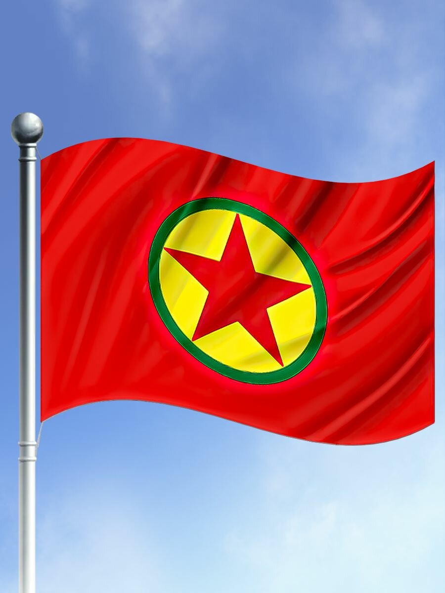 Флаг Рабочая партия Курдистана большого размера