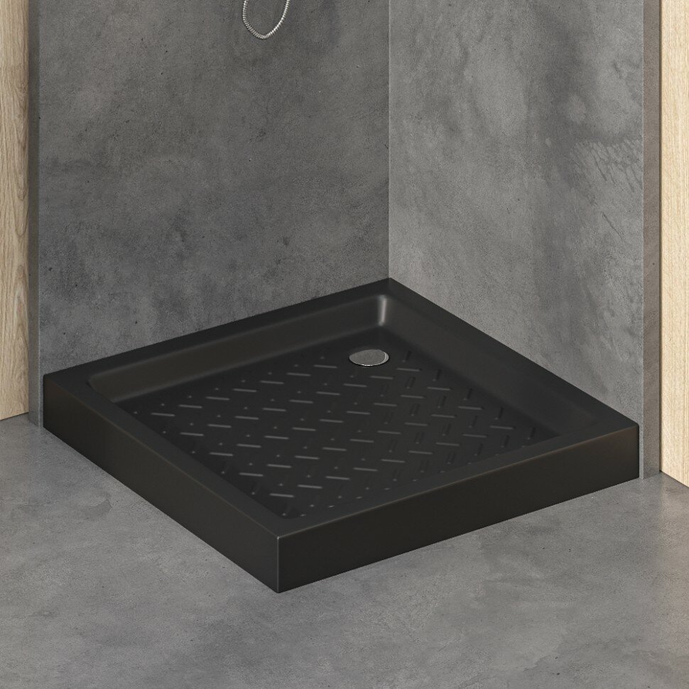 Поддон для душа квадратный керамический RGW CR B Черный 900x900