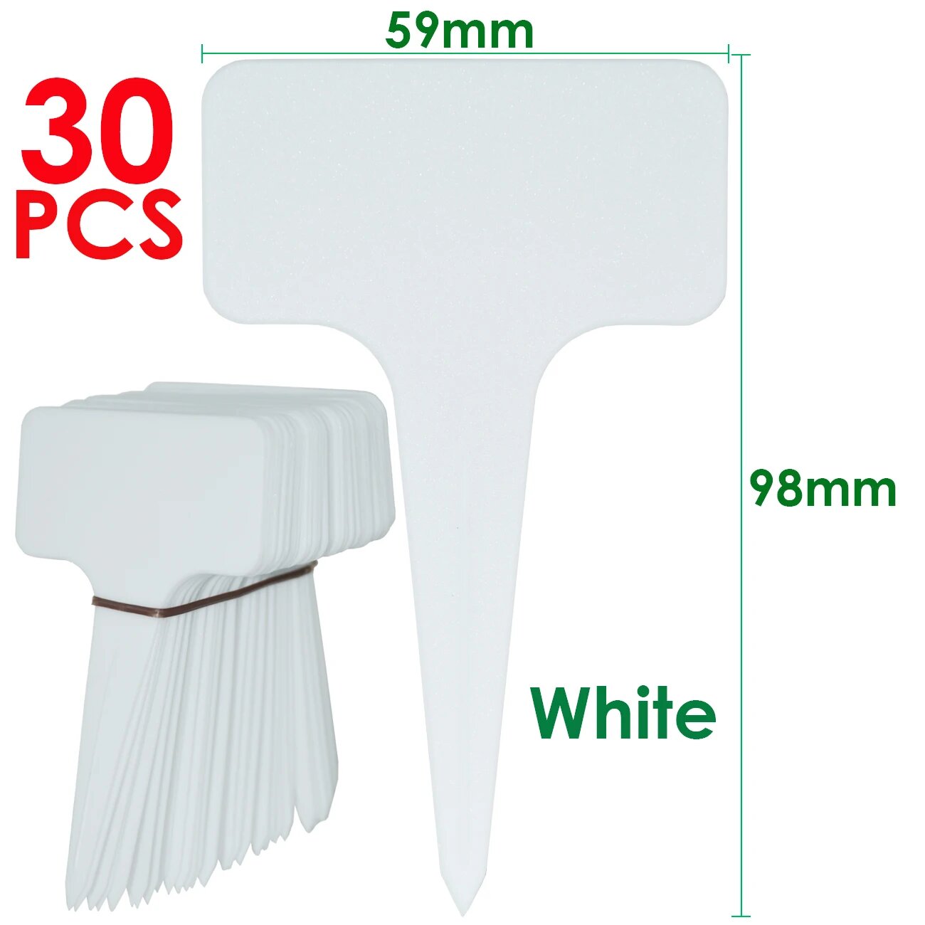 Пластиковые водонепроницаемые бирки для растений 30 шт Белый, White-30pcs