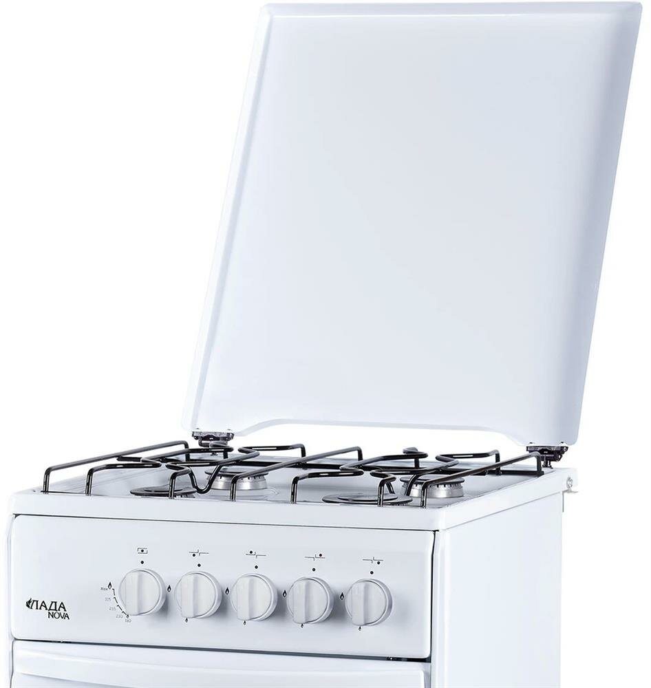 Газовая плита лада NOVA RG 24044 W с газовой духовкой, объем 50 л, белый — фото 1
