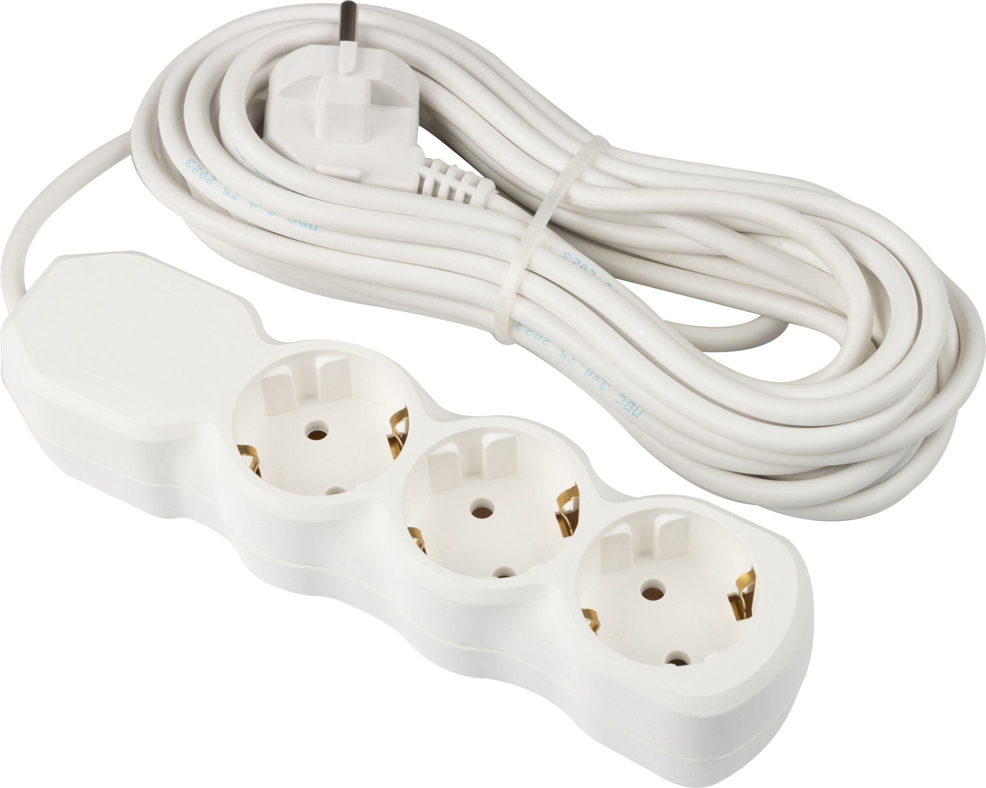 Удлинитель электрический с заземлением Engy "Гранд", 7 метров, 3 розетки, белый