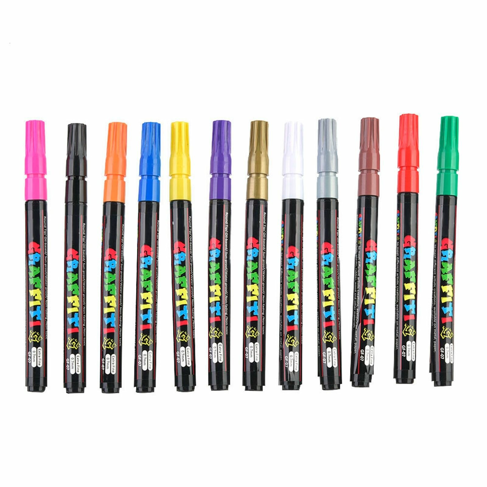 Набор акриловых маркеров из 12 цветов, ручка с краской на водной основе для альбома сделай сам , граффити, изготовление карт, черные маркеры, красочные товары для творчества