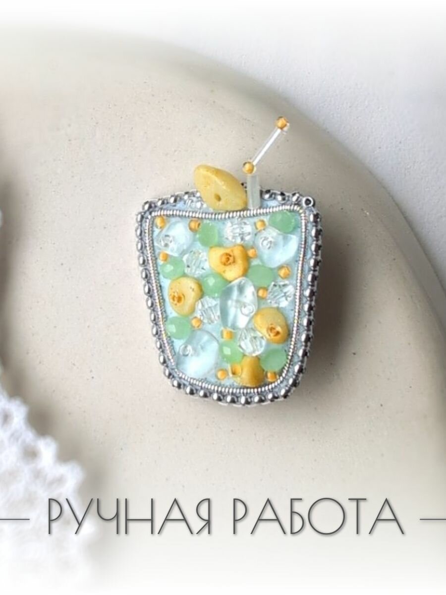 Брошь, горный хрусталь