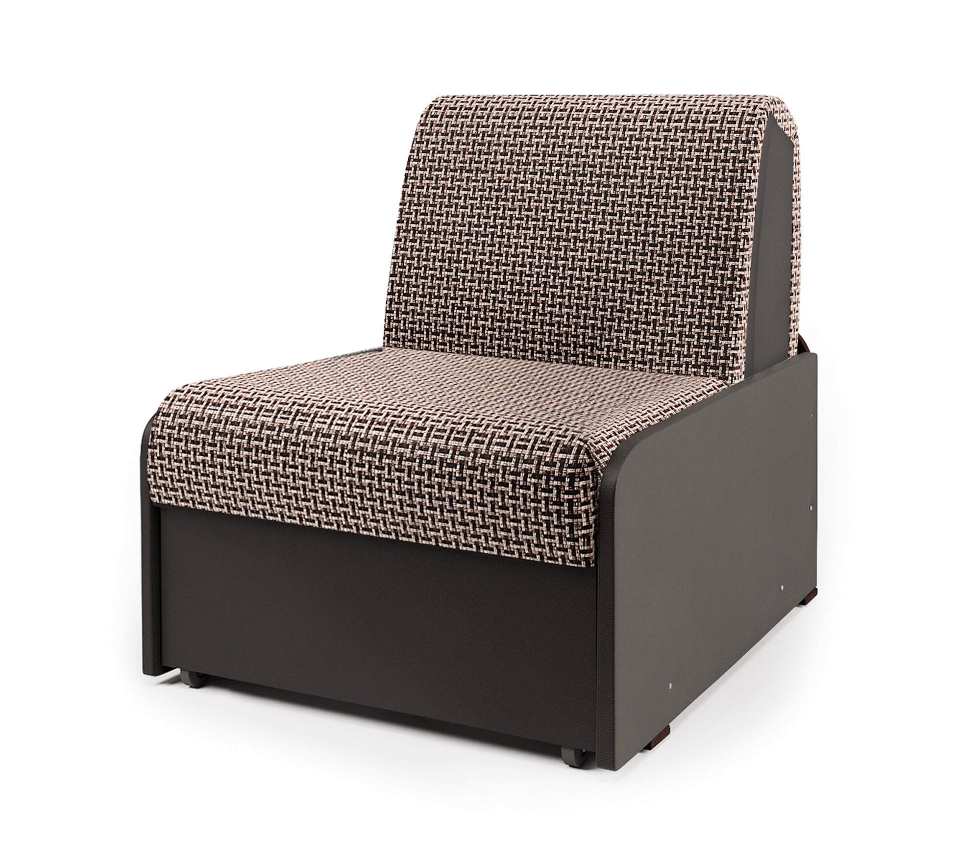 Кресло-кровать Шарм-Дизайн Коломбо БП 60х194 см, аккордеон, раскладное кресло, Корфу коричневый и экокожа шоколад