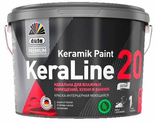 Düfa Premium KeraLine Keramik Paint 20 для влажных помещений полуматовая, Бесцветный