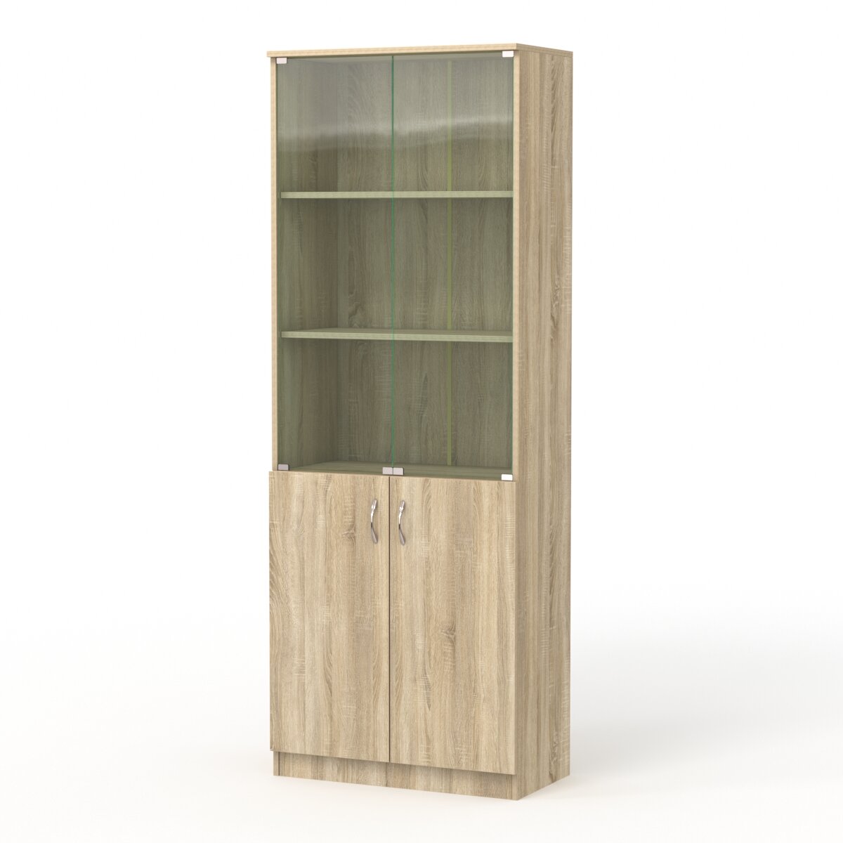 Шкаф офисный со стеклом ШВ-56, Дуб Сонома. Производитель товара - компания Westcom.